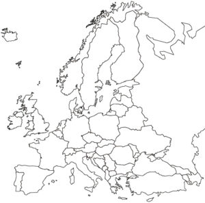 Printable Blank Map of Europe Countries - Outline, PDF