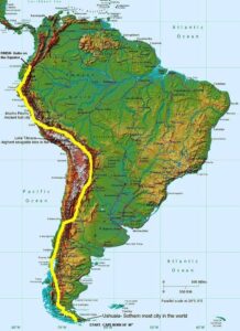 Map of South America Mountains Printable Labeled PDF