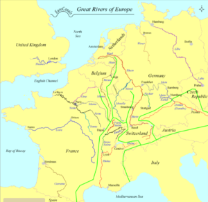 Rivers of Europe Map and Mountains