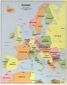 Printable Labeled Map of Europe with Countries PDF