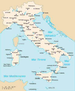 Labeled Map of Italy with Regions & Capitals