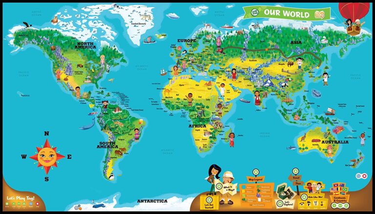Map of the World for Kids Printable Interactive PDF