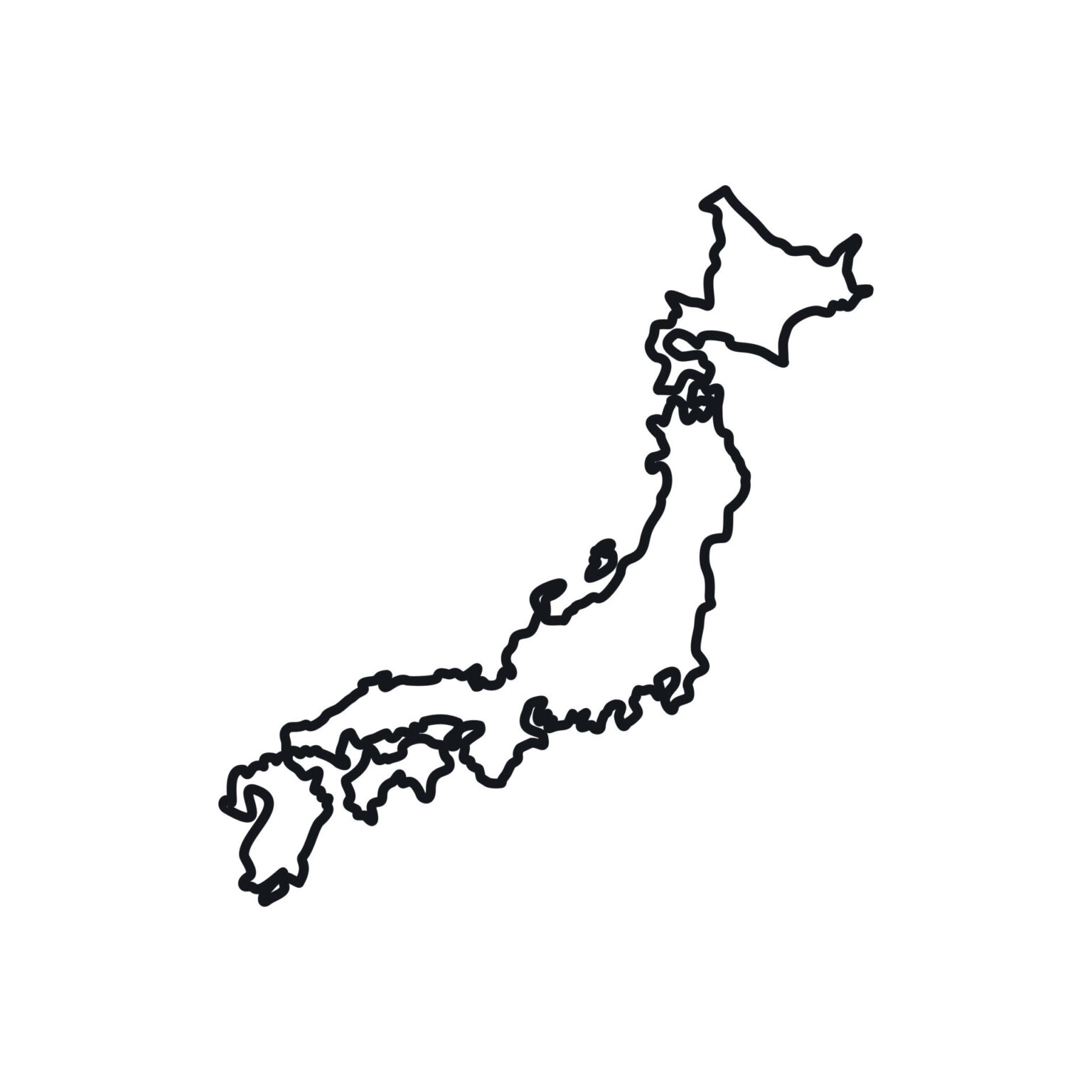 Blank Map of Japan Printable PDF