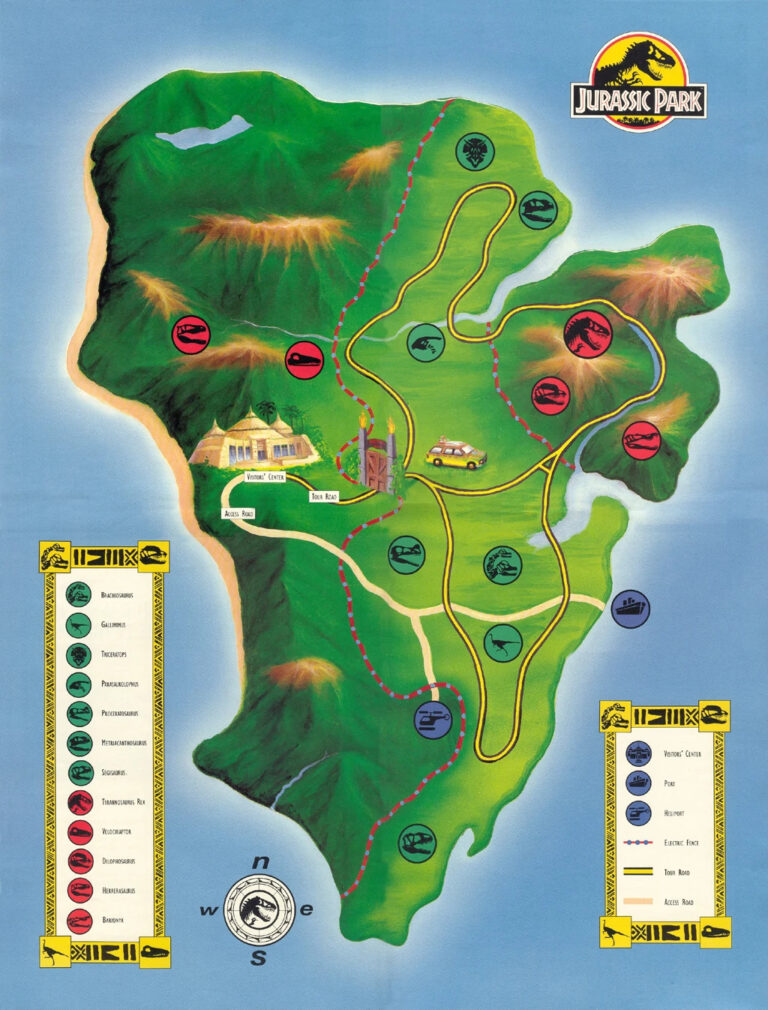 Jurassic World Theme Park Map PDF