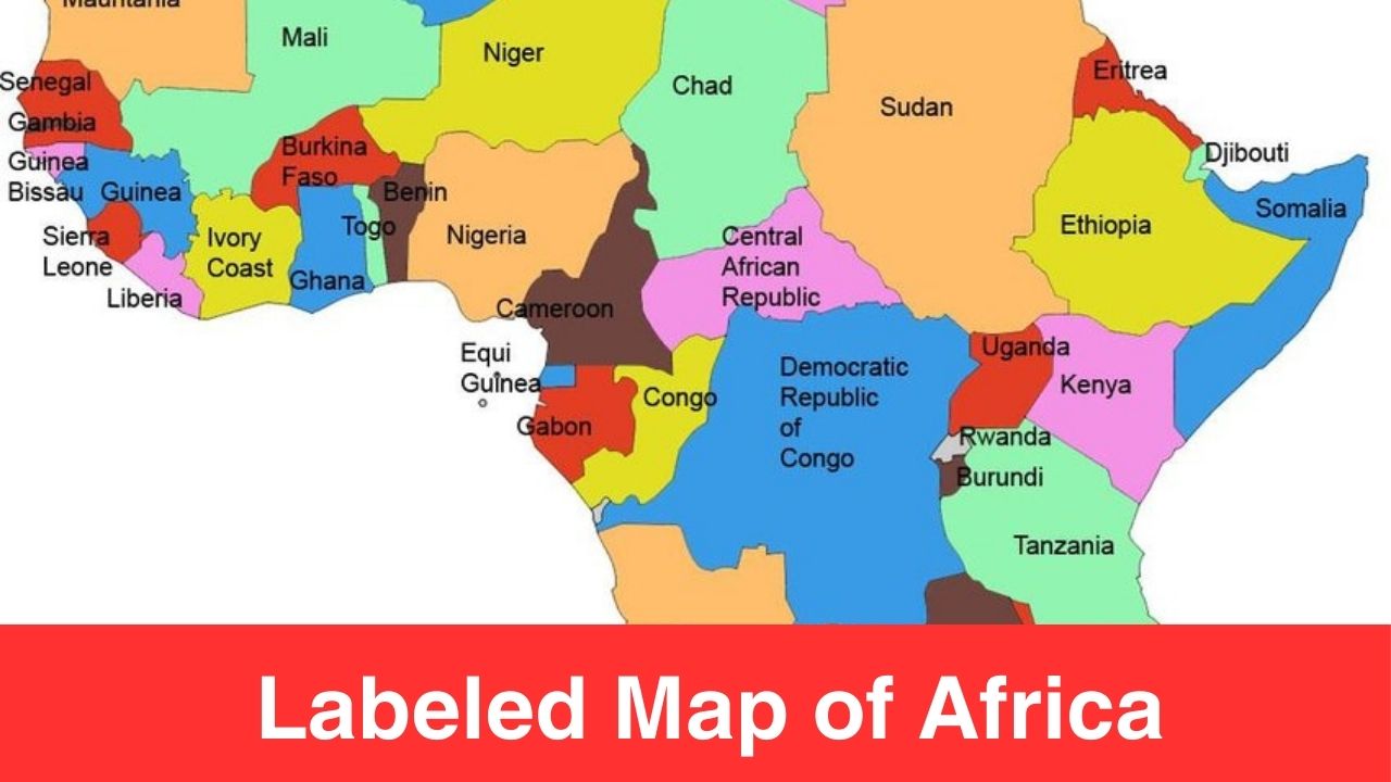 Labeled Map of Africa with Countries, Capitals, Rivers