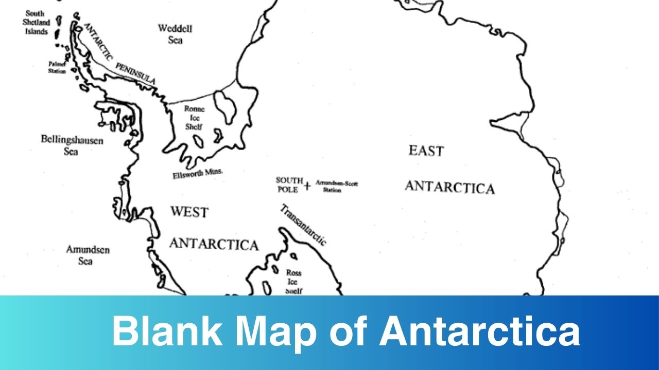 Blank Map of Antarctica Printable Outline PDF