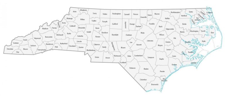 North Carolina County Map | NC Counties Map
