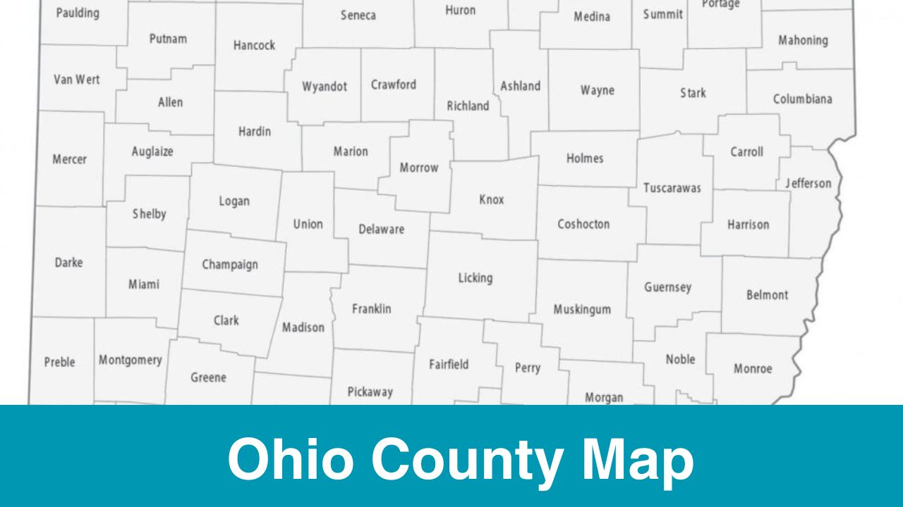 Map of Ohio Counties with Cities | Ohio County Map