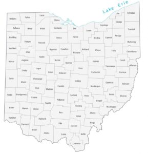 Map of Ohio Counties with Cities | Ohio County Map