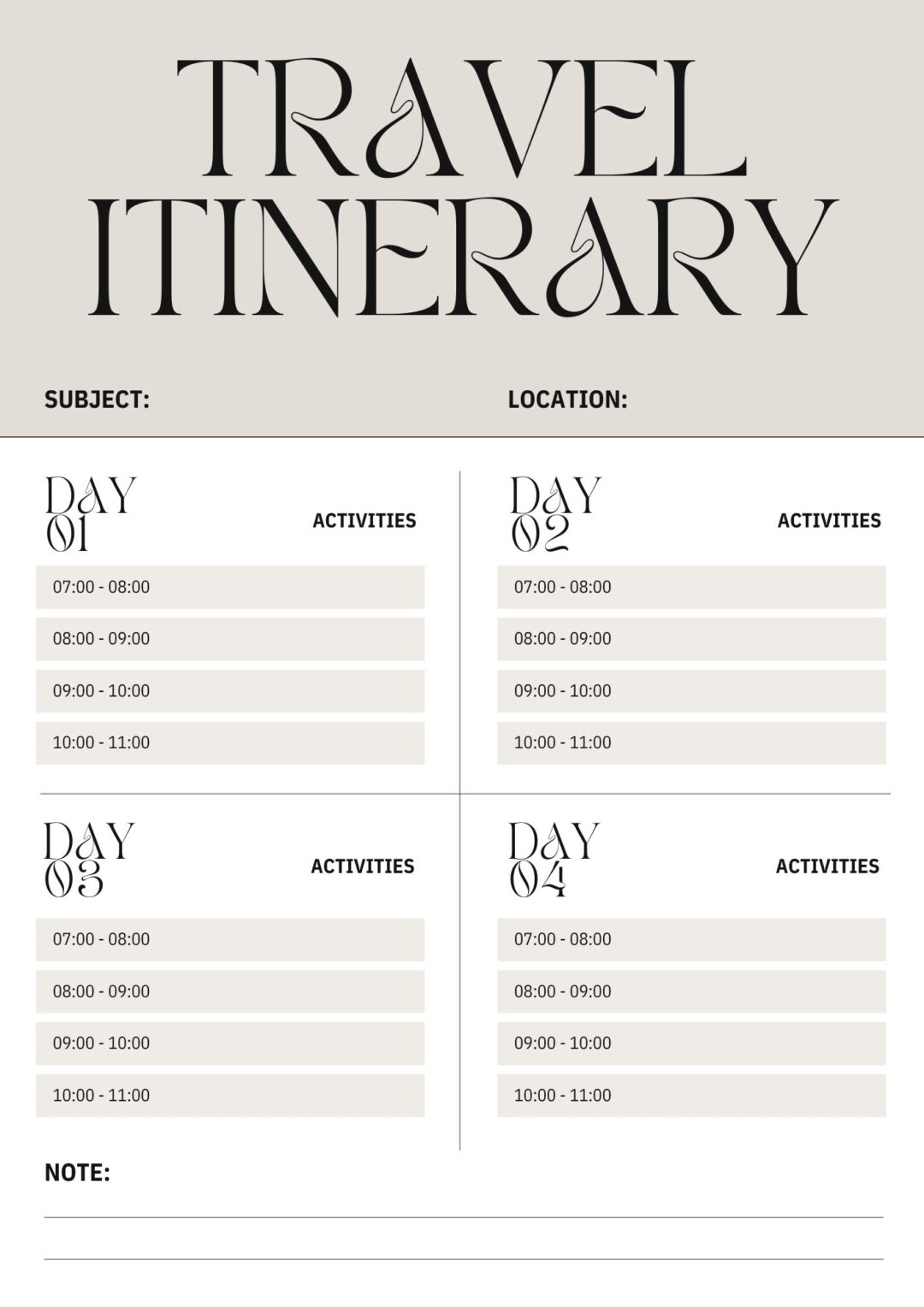 Printable Trip Itinerary Planner with Maps | Plan Your Next Trip