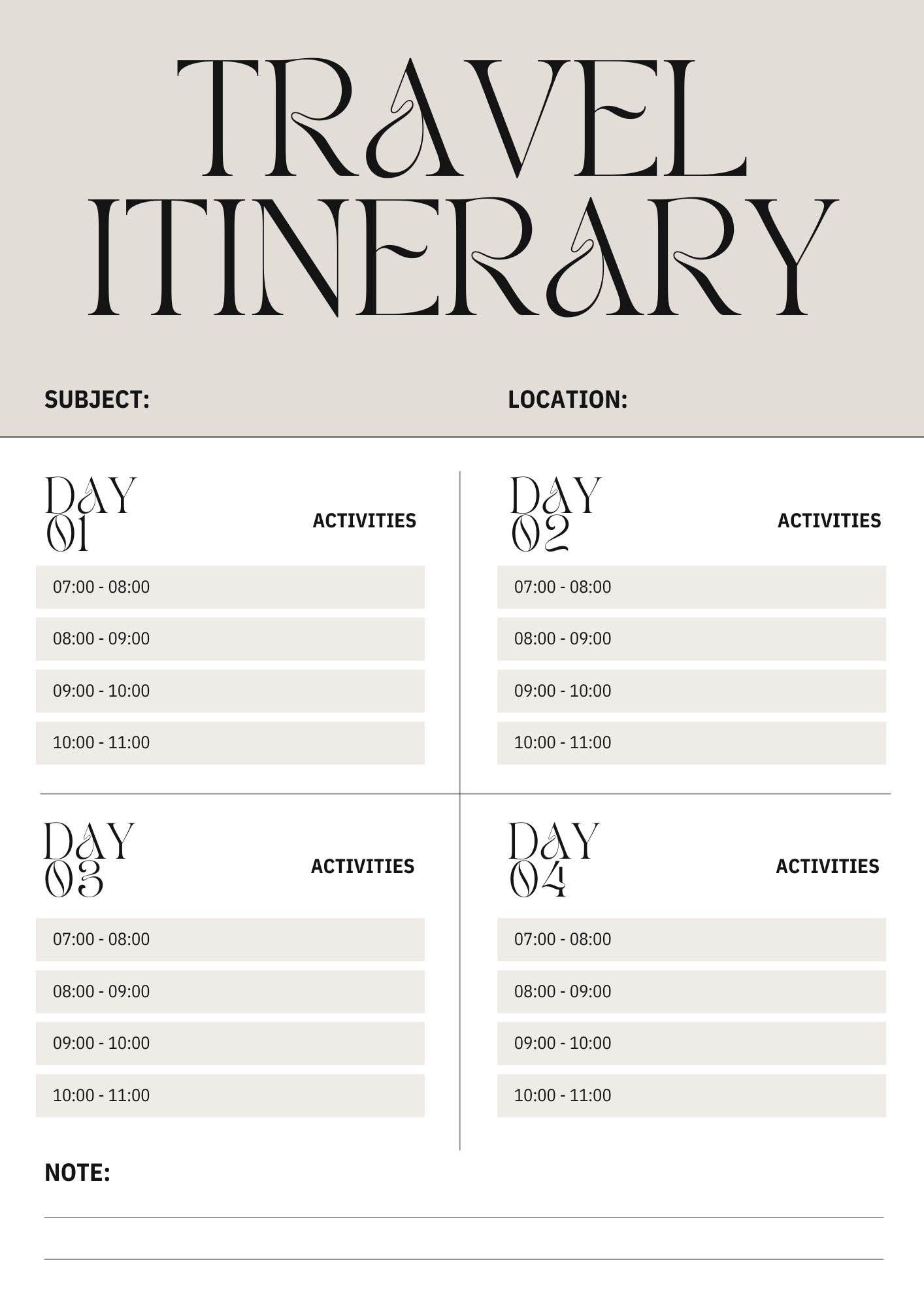 Printable Trip Itinerary Planner with Maps | Plan Your Next Trip